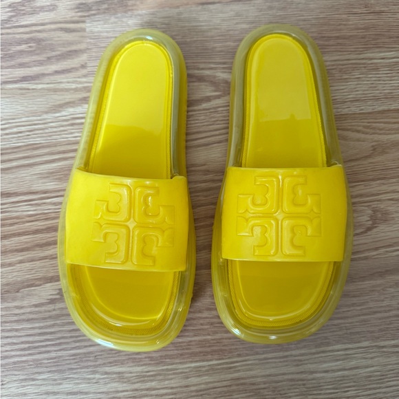 Tory Burch | Shoes | Tory Burch Yellow Slide Sandals | Poshmark